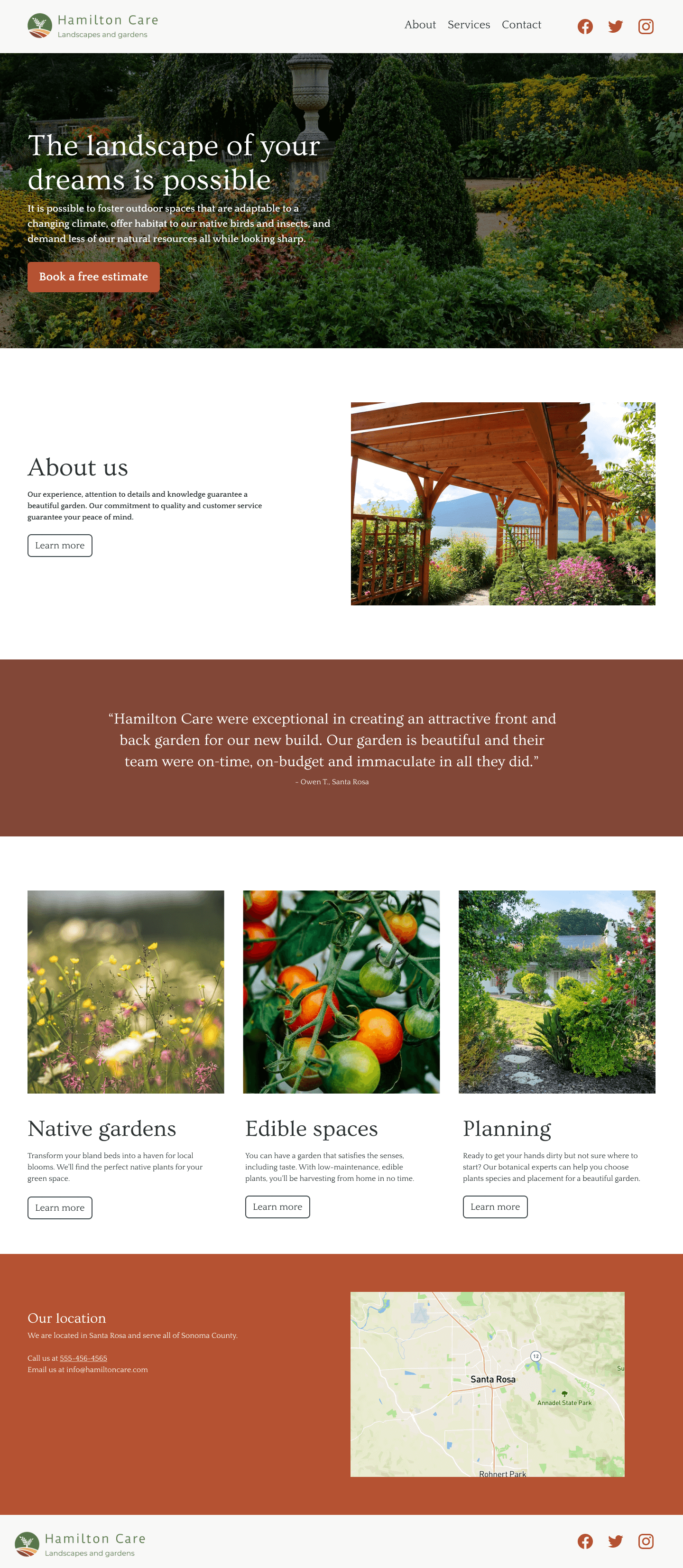 Landscaping website template | Durable